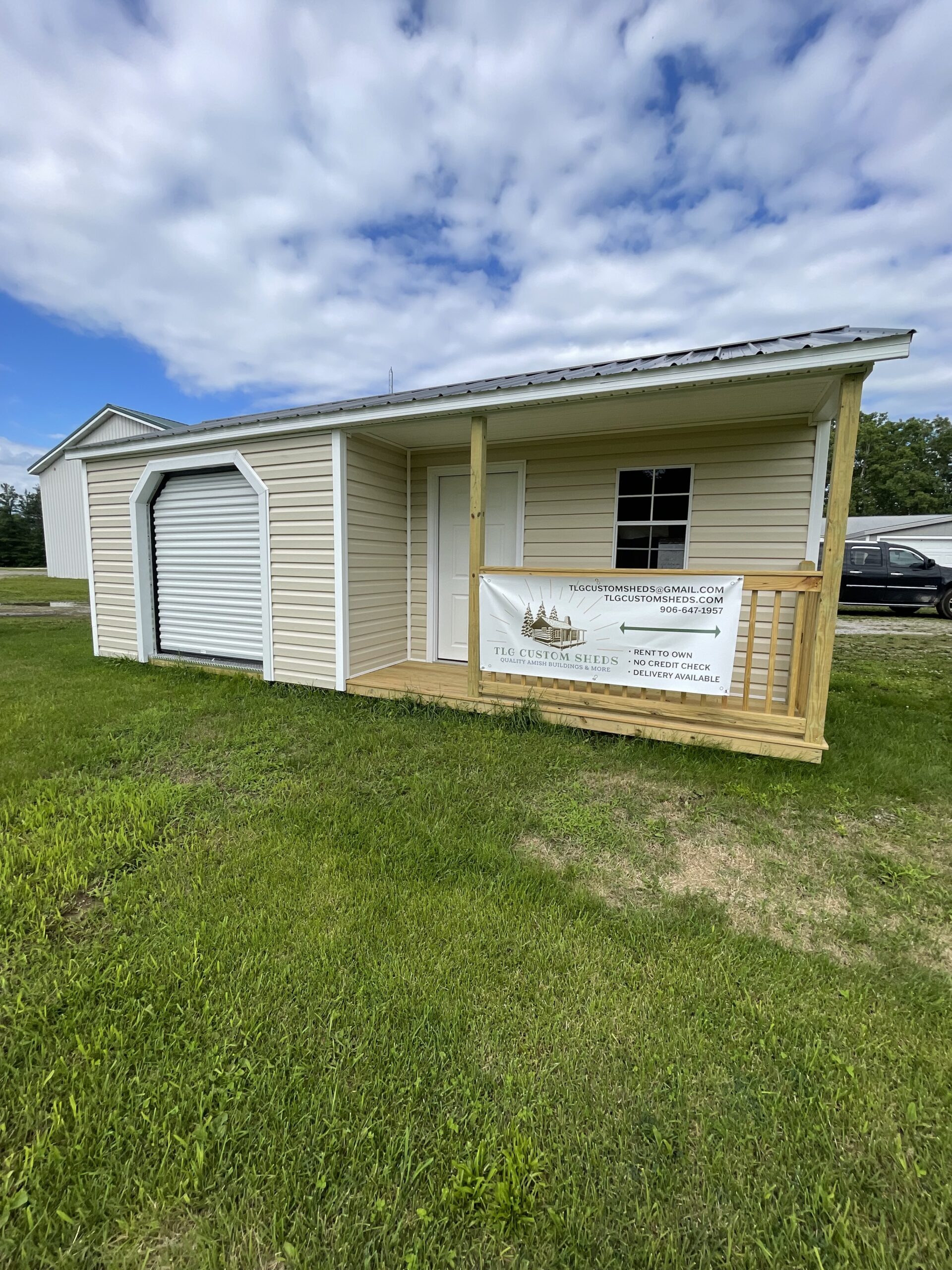 12x24 Cabin With Porch And Garage - TLG Custom Sheds